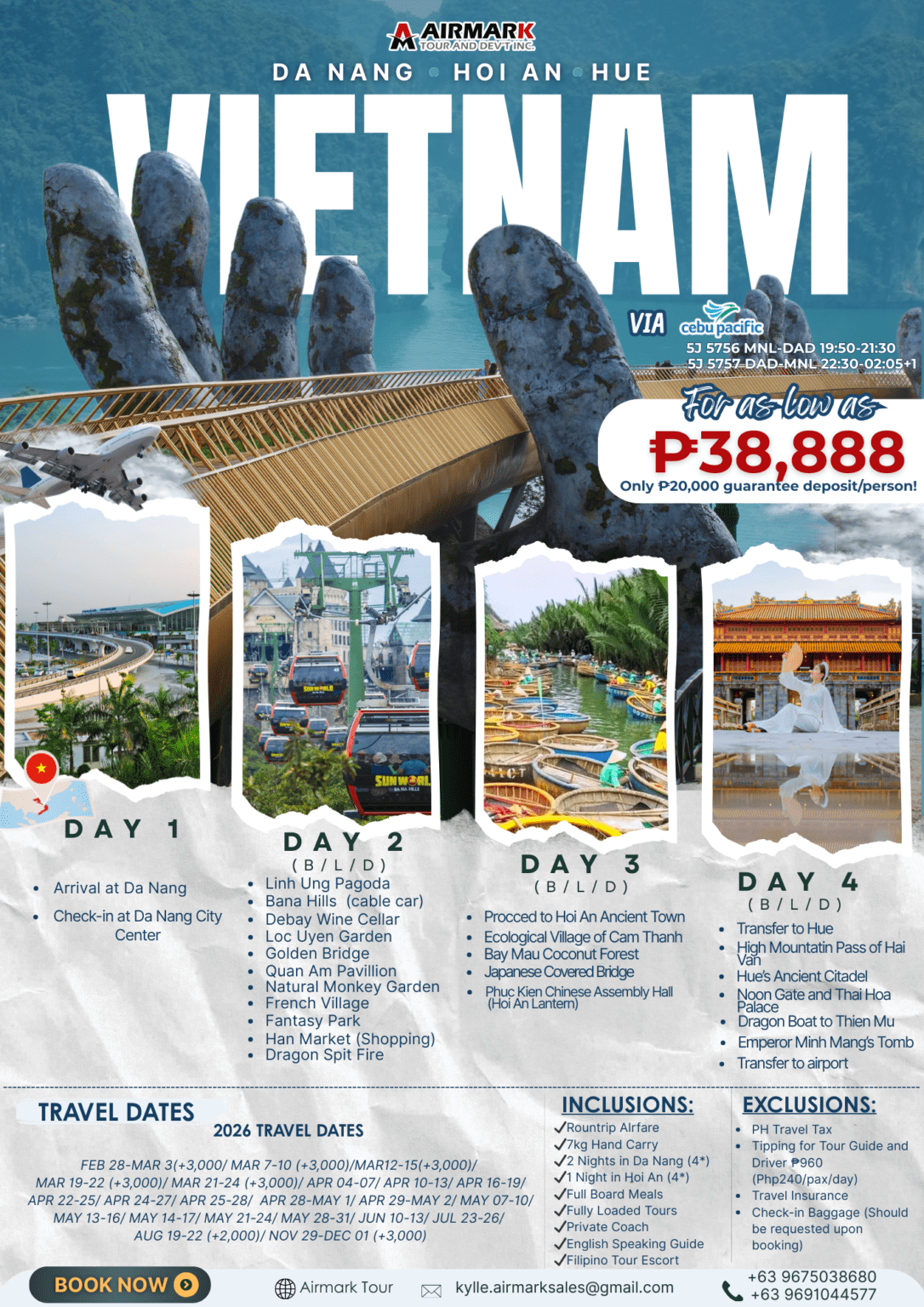 Vietnam – Da Nang, Hoi An, Hue - Airmark Tour And Dev't Inc
